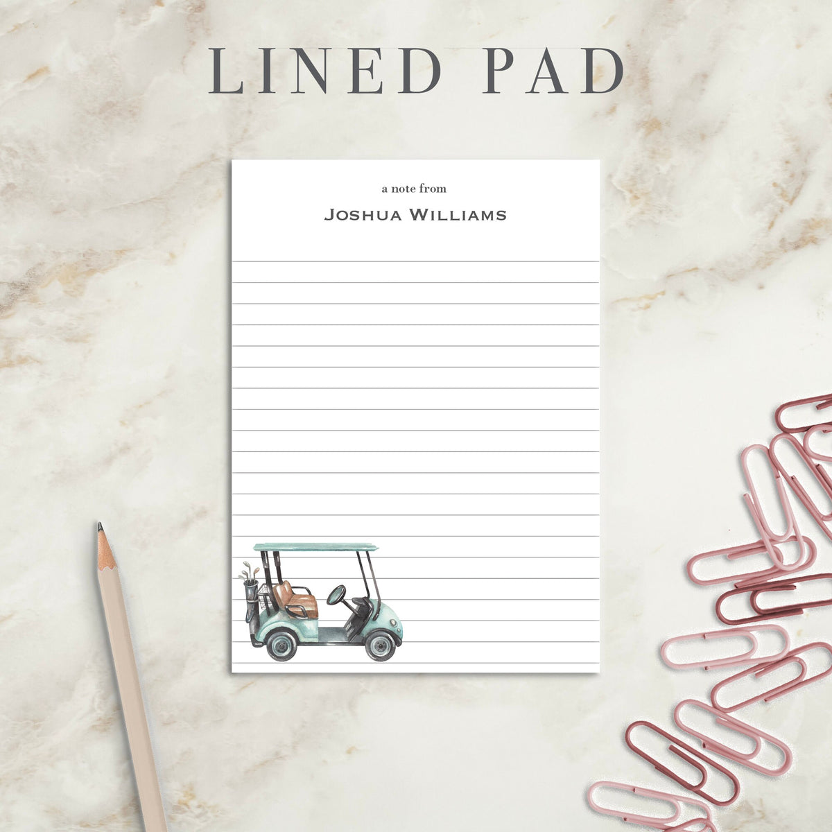 Golf Cart Notepad | GME Paper Products